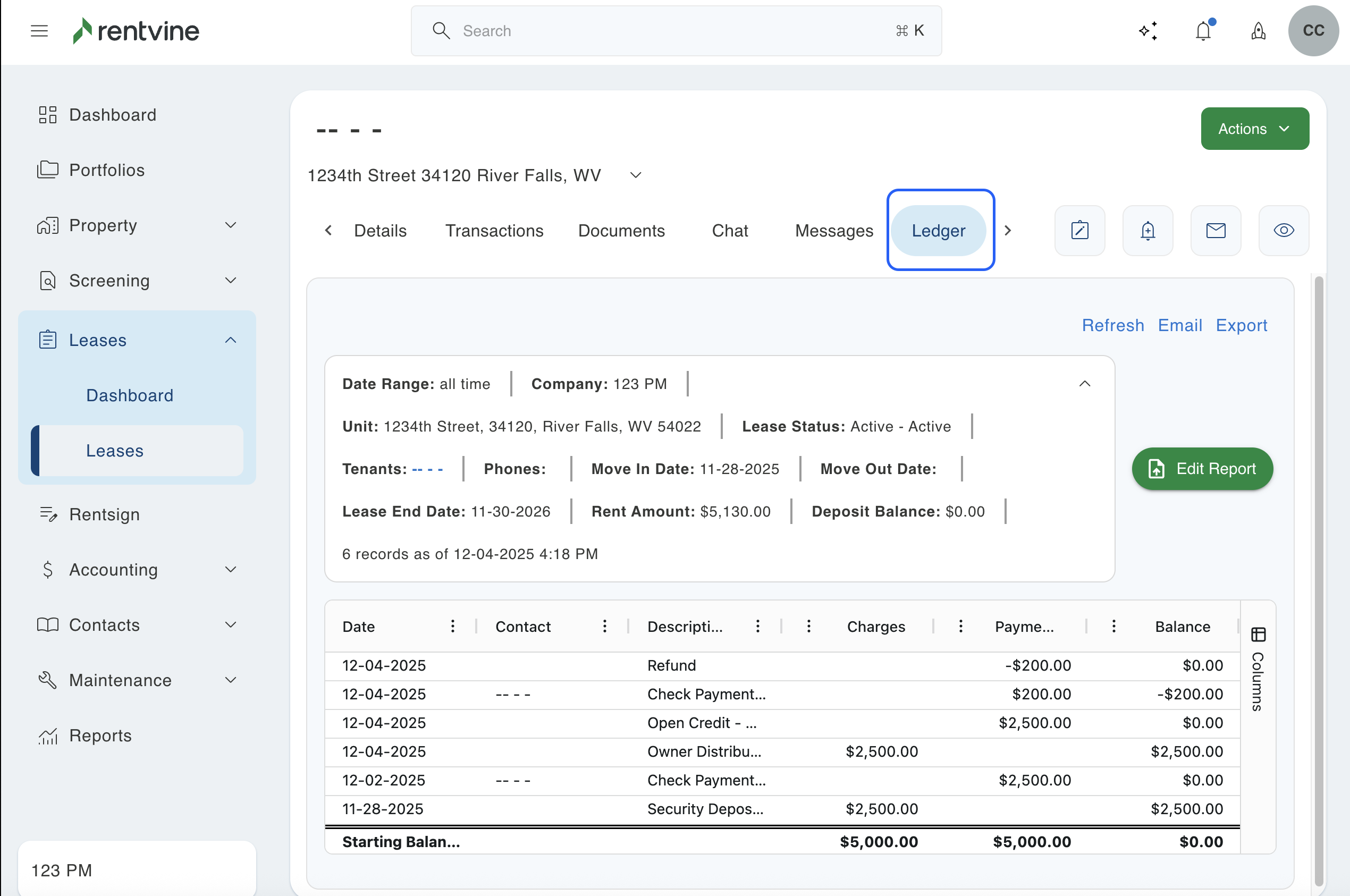 How to View a Tenant/ Lease Ledger